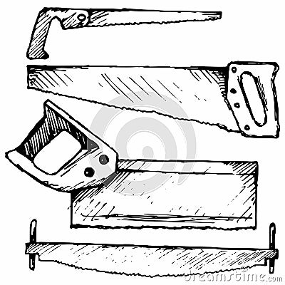 Hand Saw. Two-handed Saw Vector Illustration | CartoonDealer.com #83029218