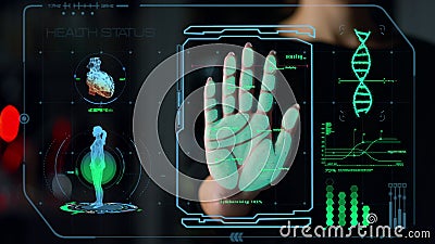 Hand Scanner Health Status Checking Process Analysing Biometrical ...