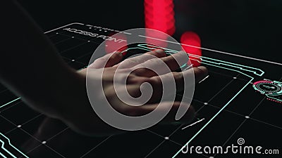 Hand Scanner Identifying User Login Allowing Futuristic System Access ...