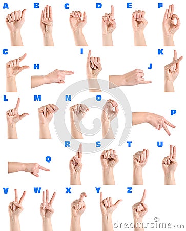 Hand Sign Language Alphabet Stock Photography - Image: 19180282