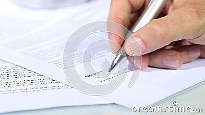 Hand Signing a Document, Signature Concept Stock Video - Video of ...