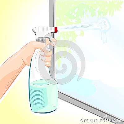 Hand And Spray Vector | CartoonDealer.com #11258408