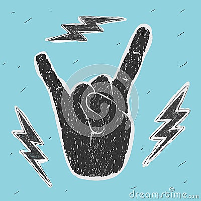 The Hand Symbol Heavy Metal Stock Vector - Image: 75620889