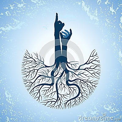 Hand With Tree Roots Royalty Free Stock Photos - Image: 28533658