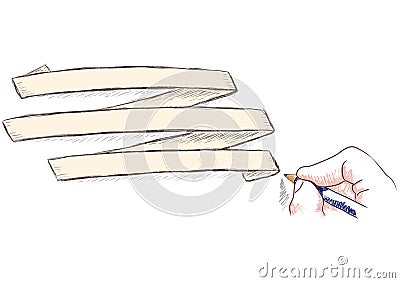 Hand Writing On A Ribbon Stock Images - Image: 32080624