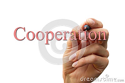 Hand Writing The Word Cooperation Stock Photo | CartoonDealer.com #15530484