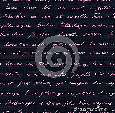 Hand Written Letter - Seamless Text Lorem Ipsum. Repeating Pattern ...