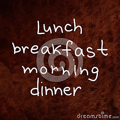 Hand Written Words. Lunch, Breakfast, Morning, Stock Vector - Image ...