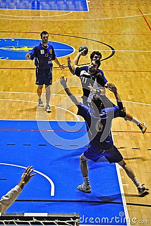 Handball Match, Player Make A Jump Shot Editorial Photo - Image: 23237241