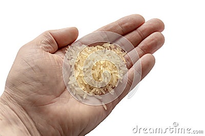 Handful Of Rice Isolated On White Background Stock Photo ...