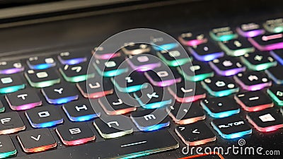 Dirty Colourful PC Gaming Keyboard Handheld Camera Close-up Stock ...
