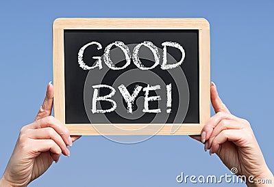 Goodbye - Cube with Letters, Sign with Wooden Cubes Stock Image - Image ...
