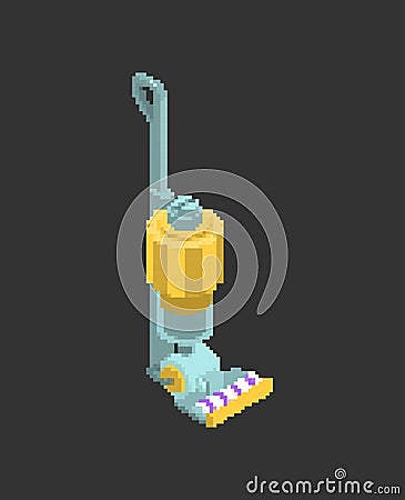 Handheld Vacuum Cleaner Pixel Art. 8bit House Cleaning Machine Vector ...