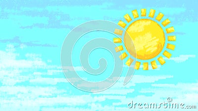 Handmade Animated Loop Drawing with Blue Sky Stock Footage - Video of ...