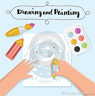 Handmade Creative Kids Banners. Creative Process Banners With Child ...