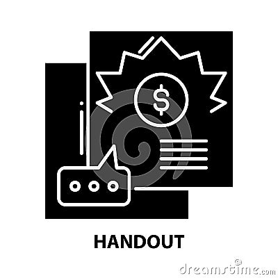 Handout Icon, Black Vector Sign With Editable Strokes, Concept ...