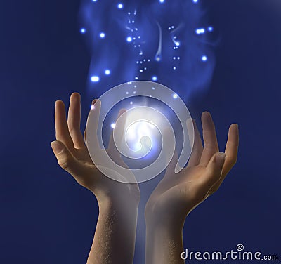 Hands Holding Bright Light Royalty Free Stock Photo - Image: 8472385