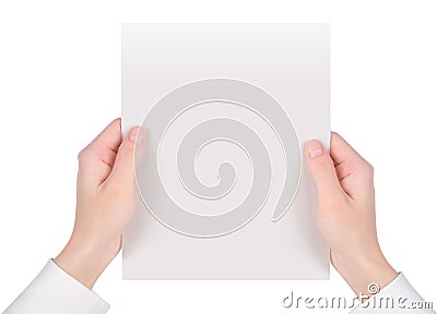 Hands Holding White Paper Sheet Royalty Free Stock Photography - Image ...