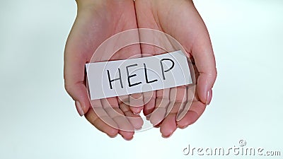 Hands with the Inscription HELP ME on a White Background Stock Video ...