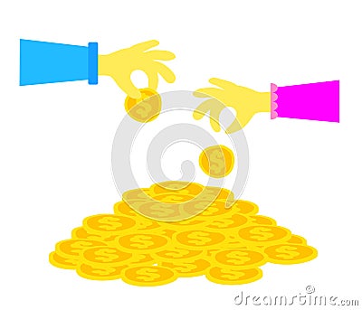 Hands Of People And Mounts On A White Background. Vector Illustration ...