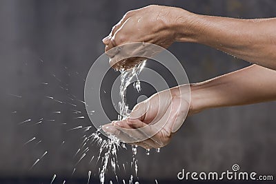 The Hands Receiving The Water Stock Image - Image: 8374371