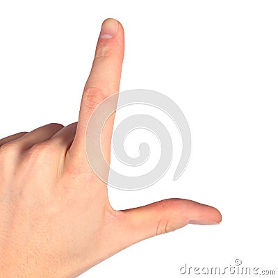 Hands Represents Letter L Stock Photo - Image: 9158760