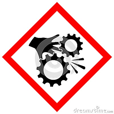 Hands Safety Warning Sign, Danger Rotating Parts Vector Illustration ...