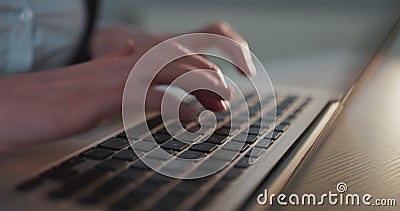 Hands Typing on Computer Keyboard, Moving Camera, Business Woman ...