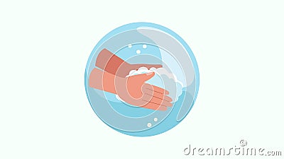 Hands Washing Prevention Method Animation Stock Video - Video of ...