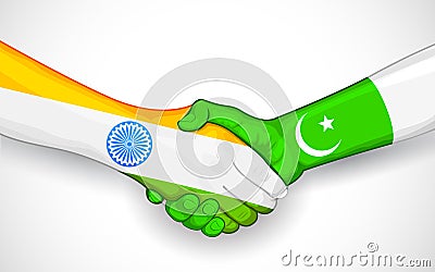 Handshake Between India And Pakistan Stock Photography - Image: 32588662