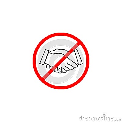 Handshake Prohibited Sign. Do Not Shake Hands Sign. Eps Ten Royalty ...