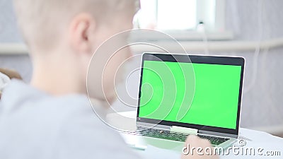 Handsome Boy Studies with Teacher Online while Sitting in Front of ...