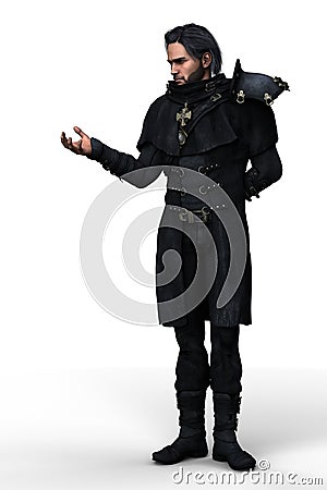 Handsome Dark Brooding Man Holding His Hand Out In A Magical Pose ...