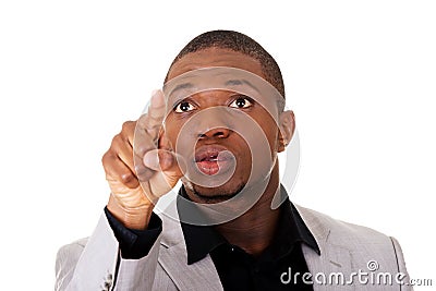 Handsome Male Businessman Pointing High. Stock Photography ...