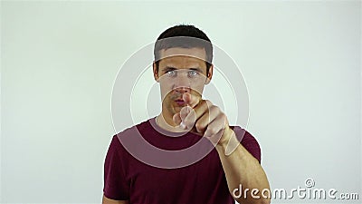 Handsome Young Man Makes a Hand Gesture with a Request To Call Back ...