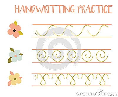 Handwriting Practice Sheet. Educational Children Game, Tracing Circles And Zig Zag. Writing ...
