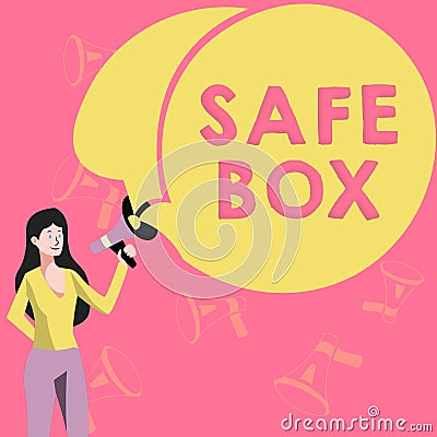 Text Sign Showing Safe Box. Business Idea A Small Structure Where You ...