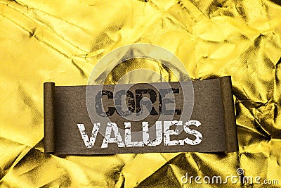 Handwriting Text Writing Core Values. Concept Meaning Principles Ethics ...