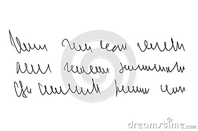 Handwritten Cursive Scribble Text Letter. Freehand Note. Unreadable ...