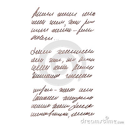 Handwritten Scribble Poem Letter. Freehand Text Verse Note. Unreadable ...