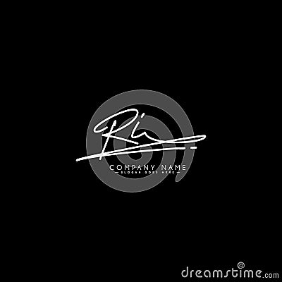 Handwritten Signature Logo For Initial Letter RI - Vector Logo Template ...