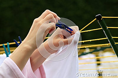 Hanging Out The Washing Royalty Free Stock Photos - Image: 4080838