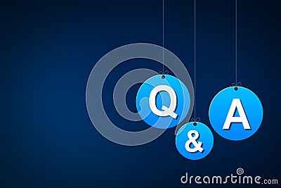 Hanging Question And Answer Concept On Blue Background, Digital ...