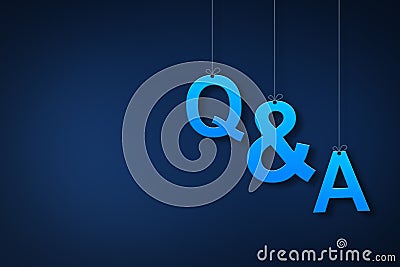 Hanging Question And Answer Concept On Blue Background, Digital ...