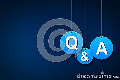 Hanging Question And Answer Concept On Blue Background, Digital ...