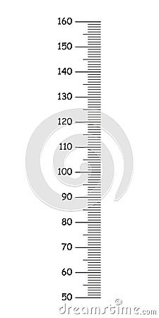 Kids Height Chart From 50 To 160 Centimeters. Template For Wall Growth ...