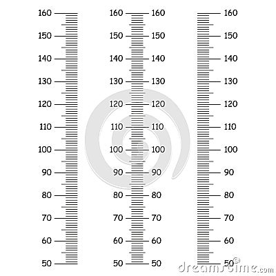 Kids Height Charts From 50 To 160 Centimeters. Template For Wall Growth ...