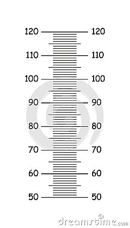 Stadiometer Scale. Kids Height Chart Growth Sticker From 50 To 120 ...