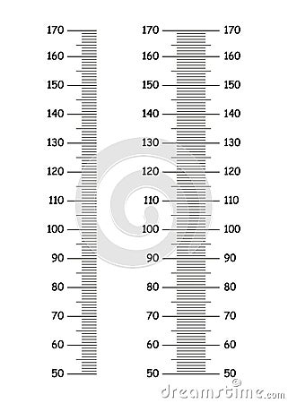 Height Chart From 50 To 170 Centimeters. Set Of Templates For Wall ...
