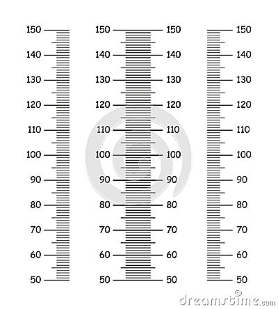 Kids Height Charts From 50 To 150 Centimeters. Set Of Templates For ...